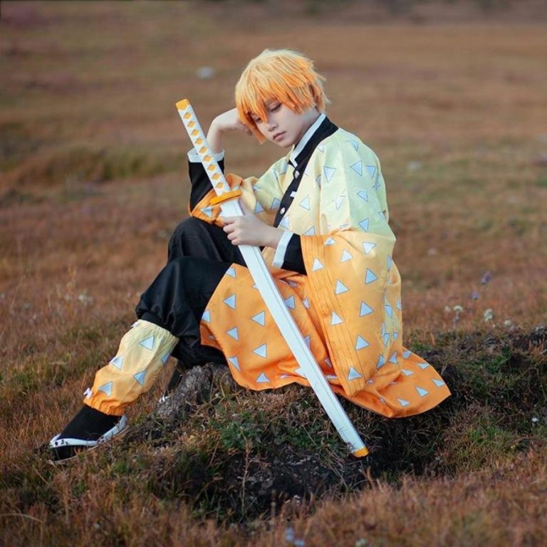Demon Slayer: Kimetsu no Yaiba Zenitsu Agatsuma Cosplay Costume ...