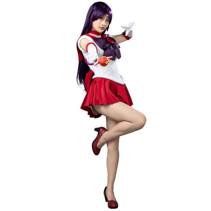 Sailor Moon Sailor Mars Hino Rei Cosplay Costumes Red Suit - Cosplay Shop