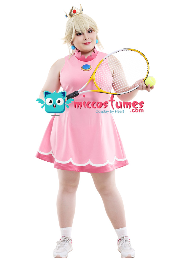Plus Size Mario Tennis Princess Peach Dress Curvy Cosplay Costume ...