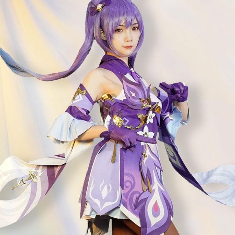 Game Genshin Impact Keqing Cosplay Costume - Cosplay Shop